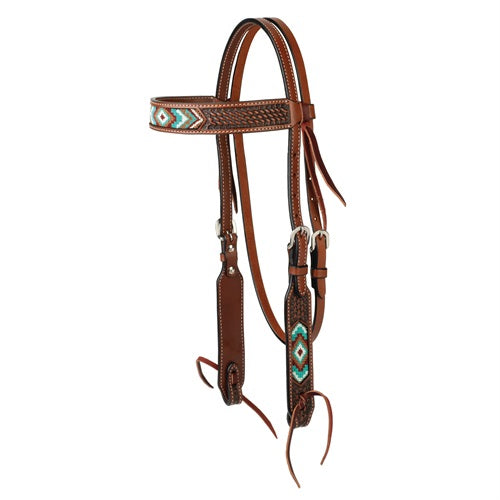 Weaver Beaded Headstall – Log Cabin Tack