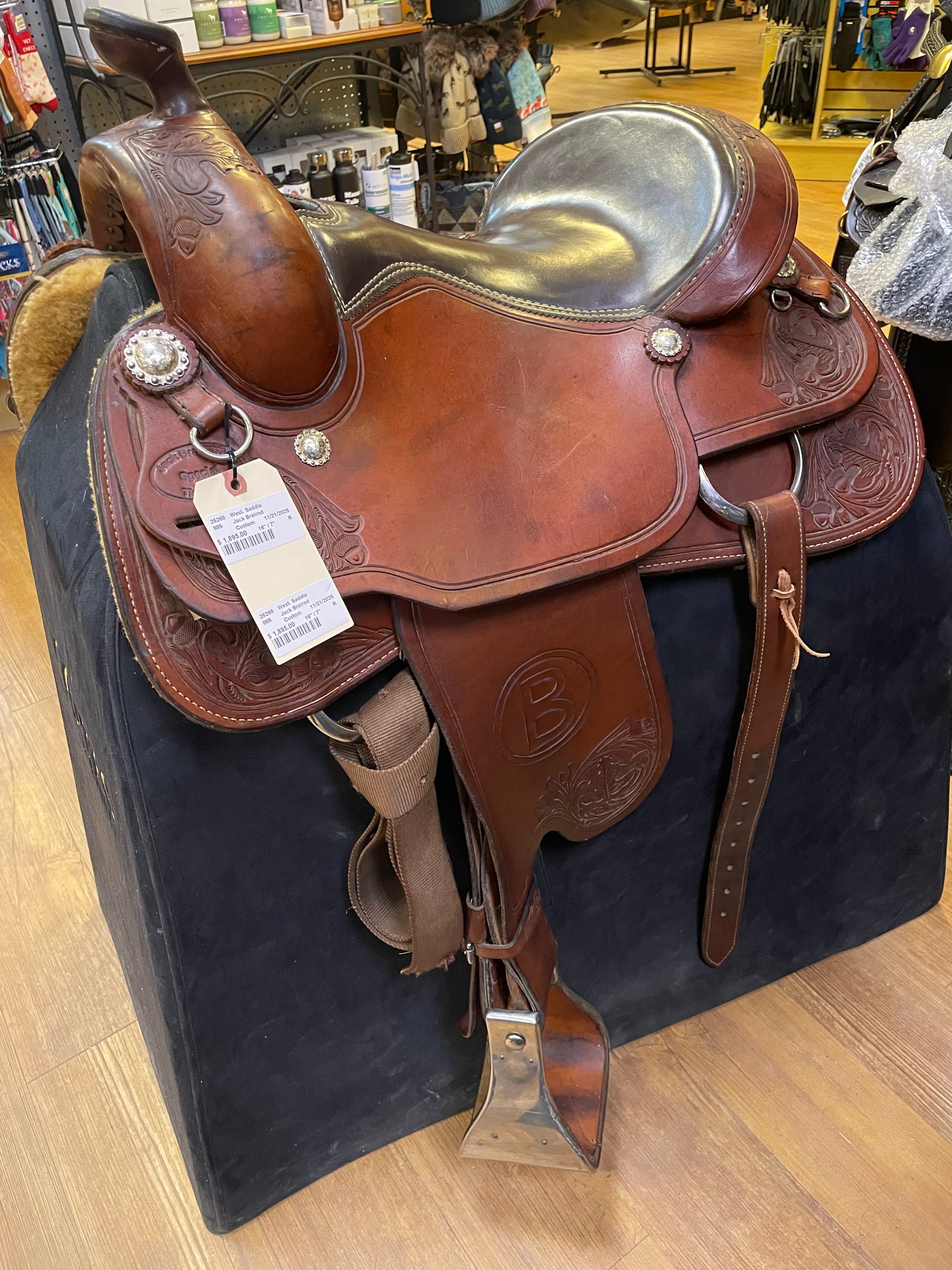Used 16” Jack Brainard Special Western Saddle #25268 – Log Cabin Tack