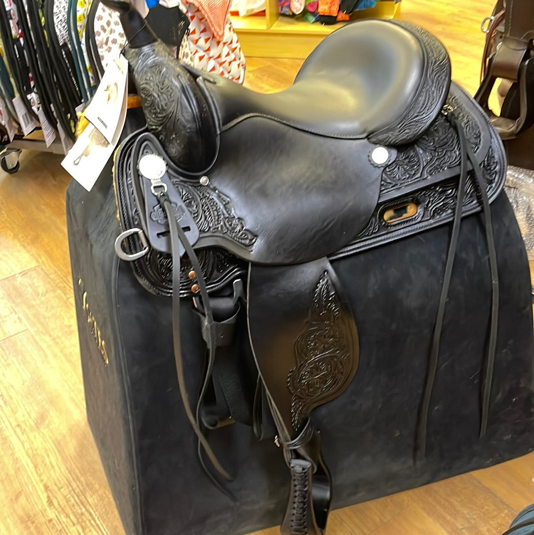 Circle Y SP6812 BLACK MINERAL WELLS WESTERN SADDLE – Log Cabin Tack