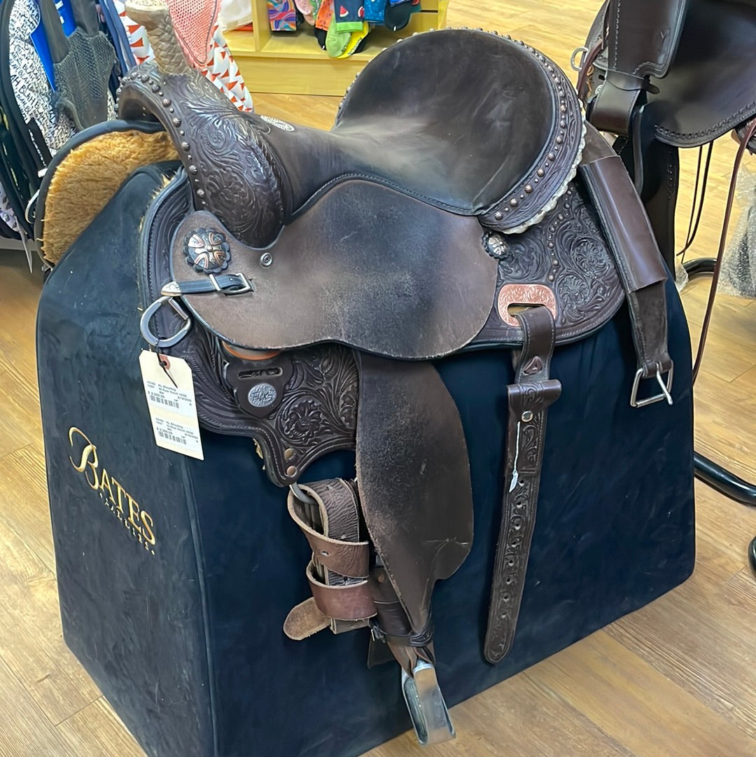 Used 16” Circle Y Mounted Shooting Saddle #13183 – Log Cabin Tack