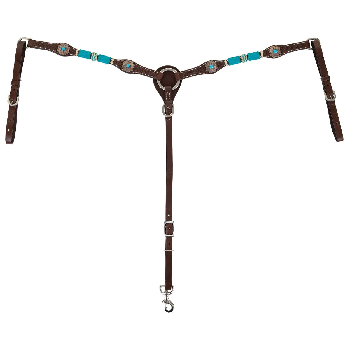 Circle Y TURQUOISE ROUNDUP BREAST COLLAR – Log Cabin Tack
