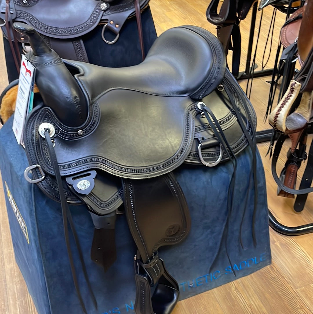 DEMO Custom Black Circle Y Pioneer Western Saddle – Log Cabin Tack